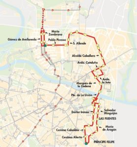 Recorrido y paradas de la línea 44 de autobús: de Estación de ...
