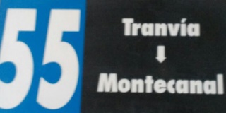 Recorrido y paradas de la línea 55 de Autobús: de Montecanal a Tranvía
