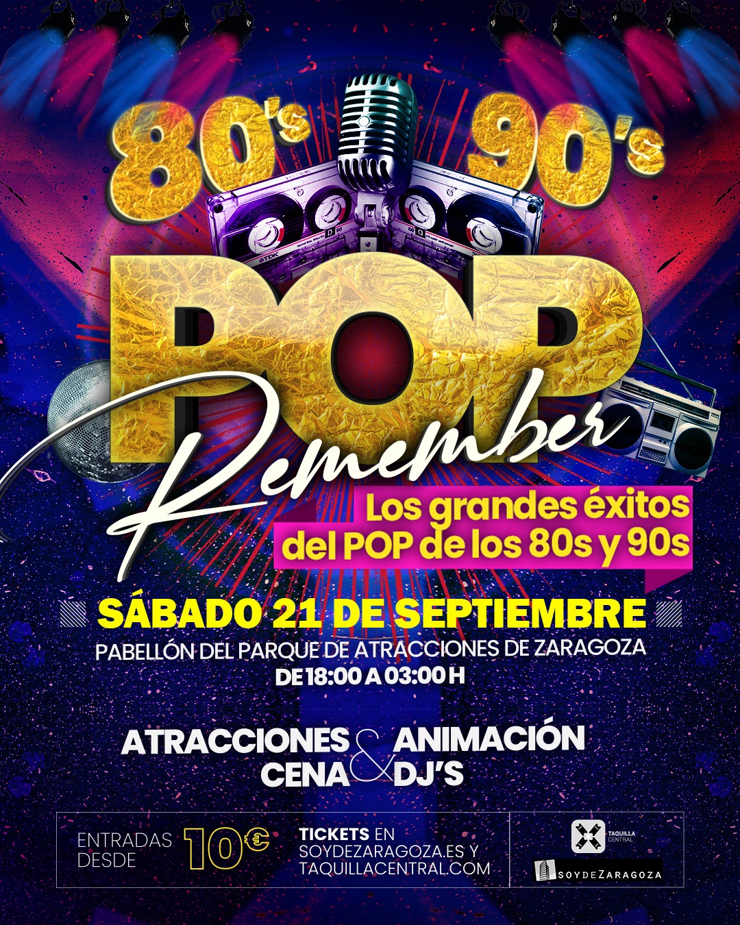 POP Remember Zaragoza - La fiesta con los grandes éxitos del Pop de los 80s y 90s